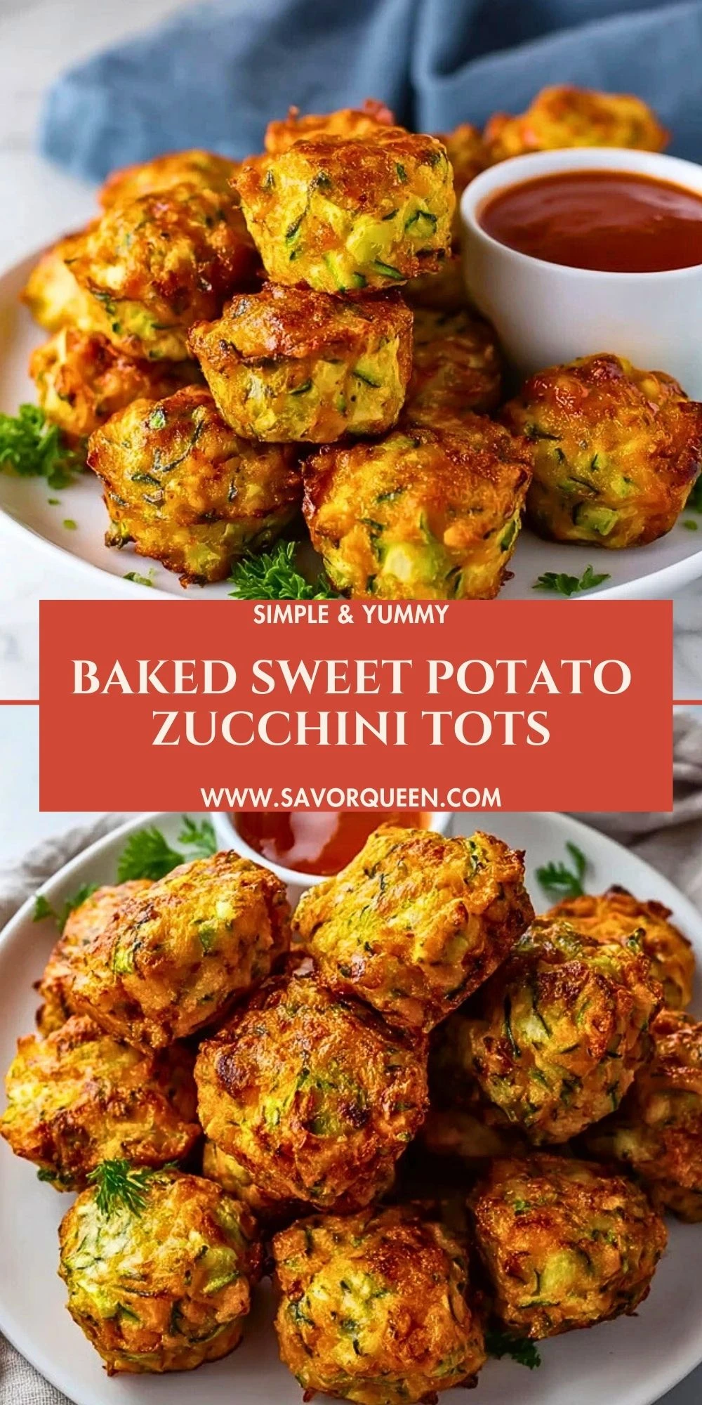 Baked Sweet Potato Zucchini Tots