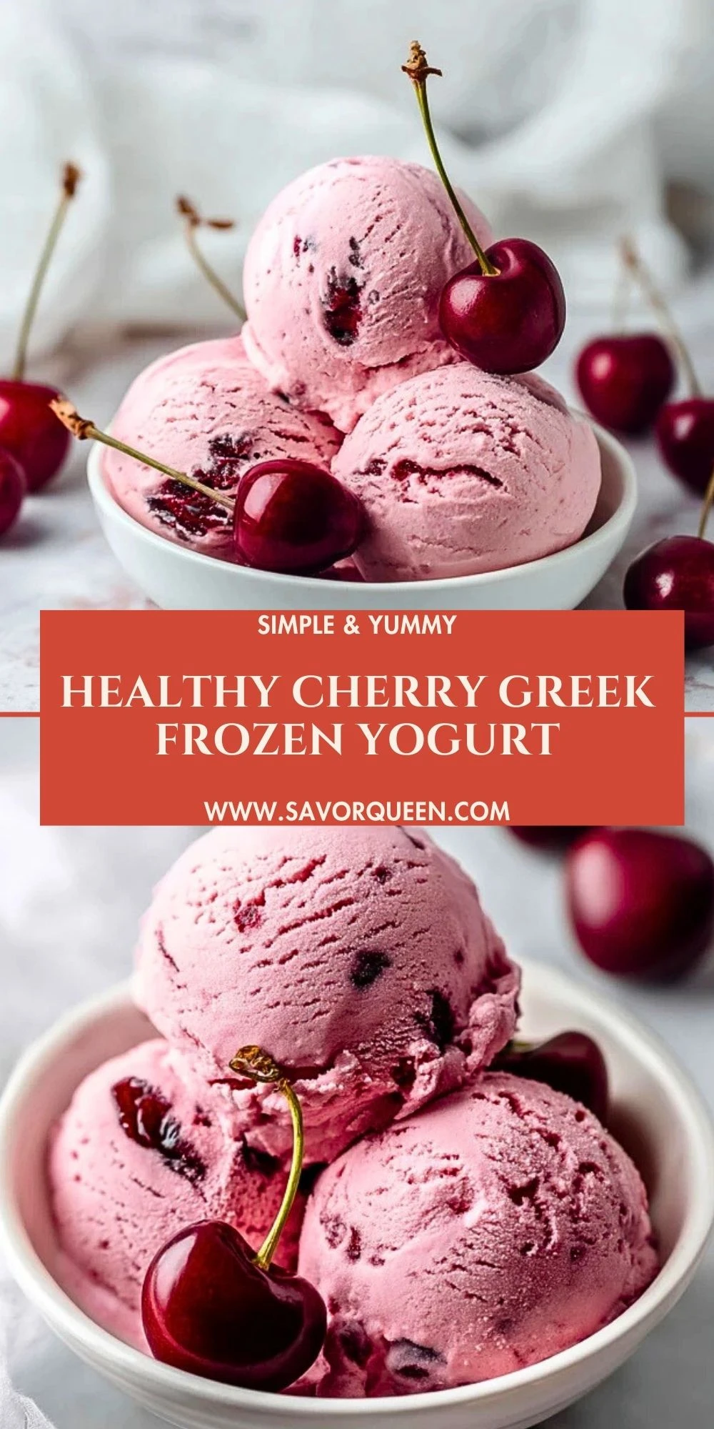 Healthy Cherry Greek Frozen Yogurt