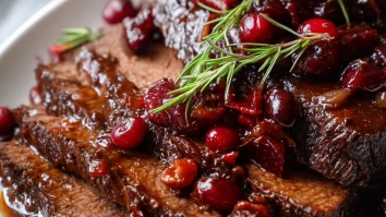 Slow Cooker Cranberry Glazed Brisket