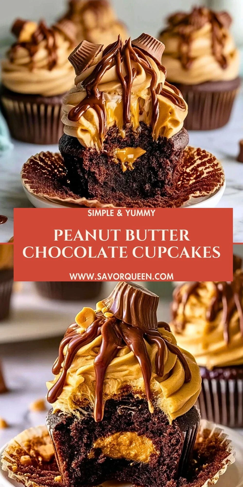 Peanut Butter Chocolate Cupcakes