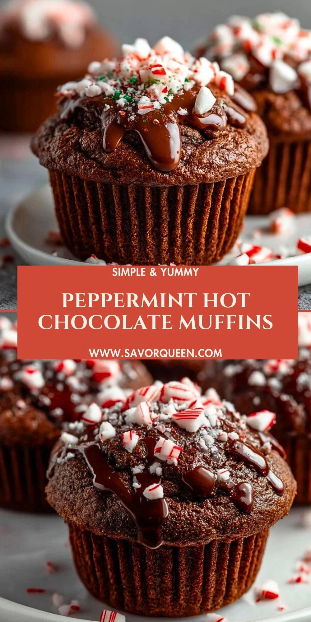 Peppermint Hot Chocolate Muffins
