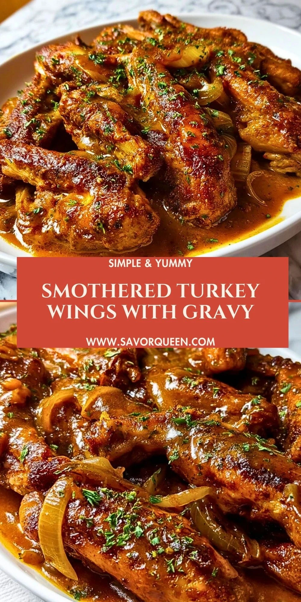 Smothered Turkey Wings with Gravy