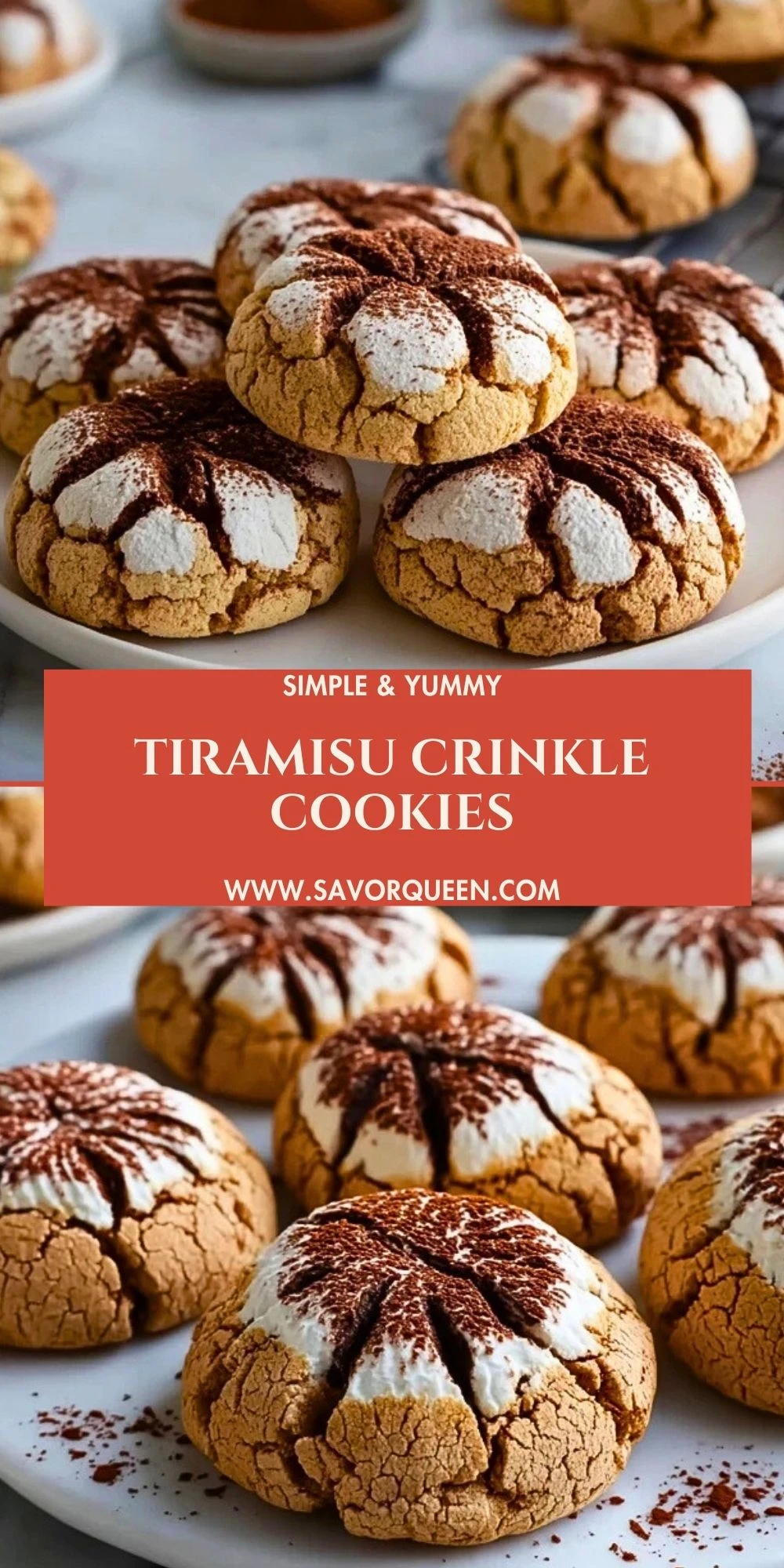 Tiramisu Crinkle Cookies